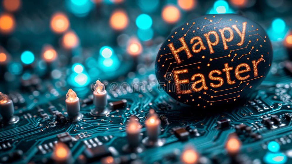 Technological Easter: Easter Eggs with Easter Greetings and Printed ...