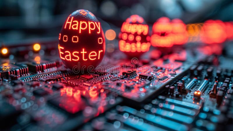 Technological Easter: Easter Eggs with Easter Greetings and Printed ...