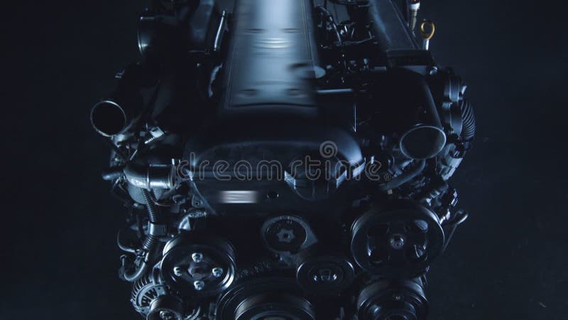 Technological Epic Background of Dark Chamber with Smoke and Metal ...