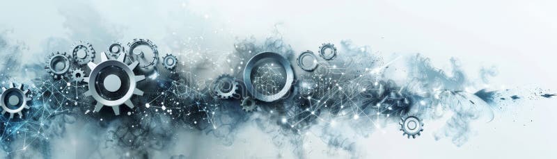Technological Evolution: Abstract Gray Gears and Generative AI Elements ...