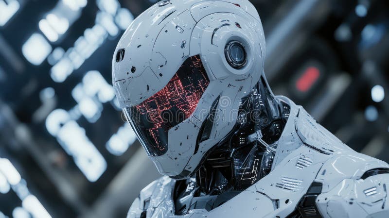 Technological Evolution: Closeup of Android Revolution with Intricate ...