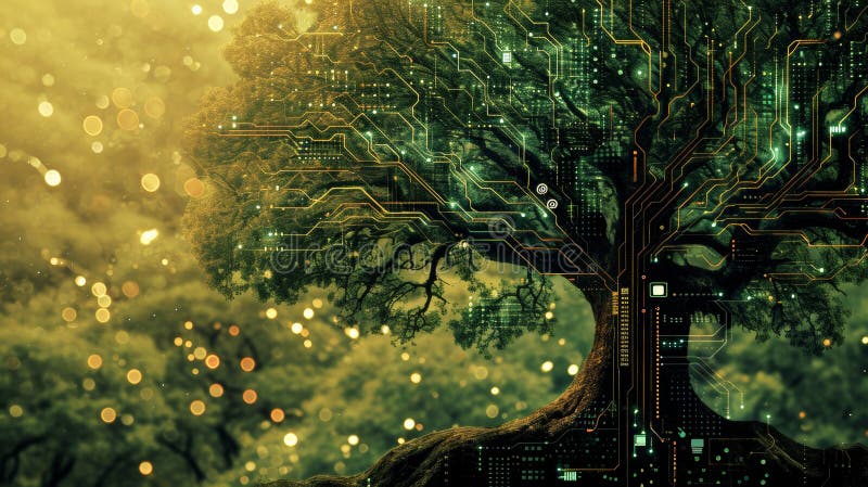 Technological Evolution - Tree with Circuit Board Pattern Stock Image ... Technological Evolution - Tree with Circuit Board Pattern Stock Image ...