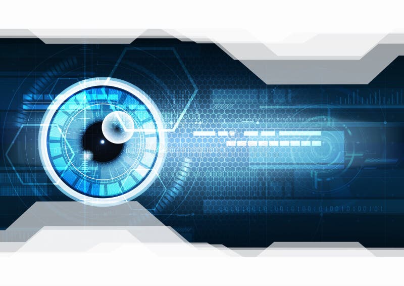 Technological Eye Scanning Hud Security Identification Vector Ba Stock ...