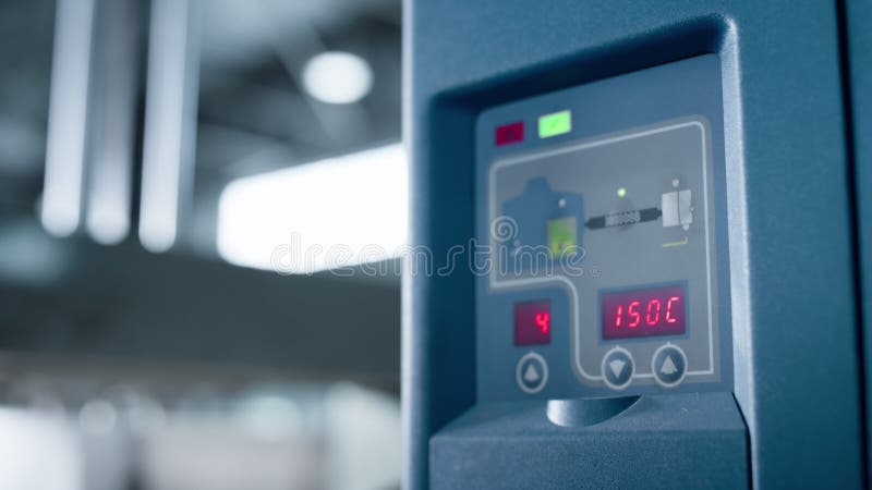 Technological Factory Indicator Display Showing Production Data Close ...