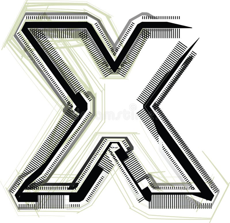 Technological Font. LETTER X Stock Vector - Illustration of pattern ...