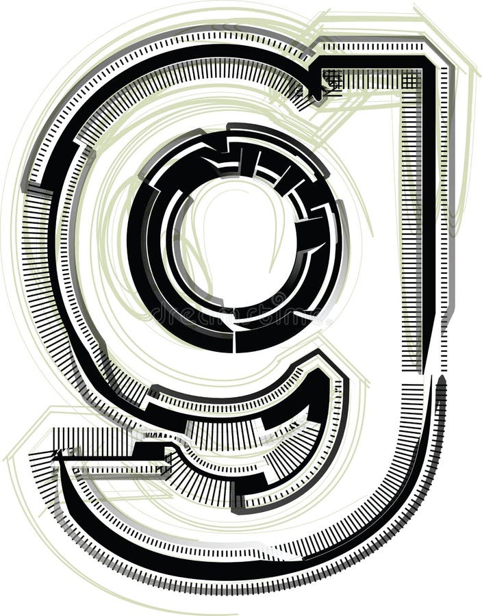Technological Font. LETTER G Stock Vector - Illustration of isolated ...