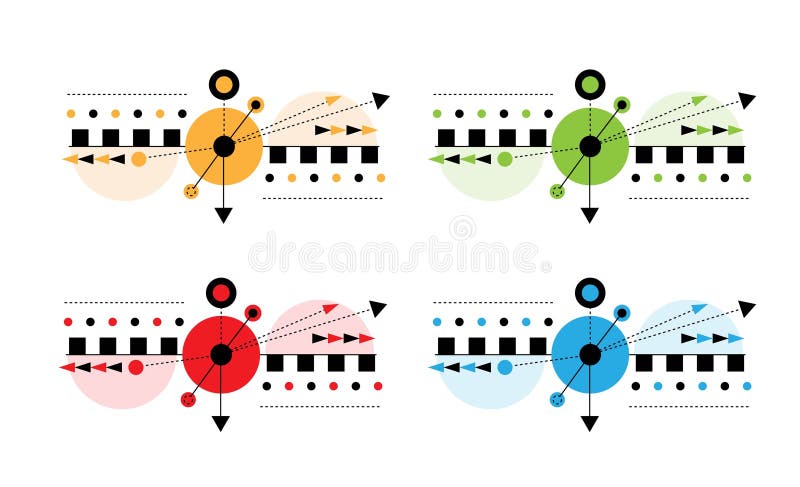 Technological Futuristic Abstract Line Art Design Element Colorful ...