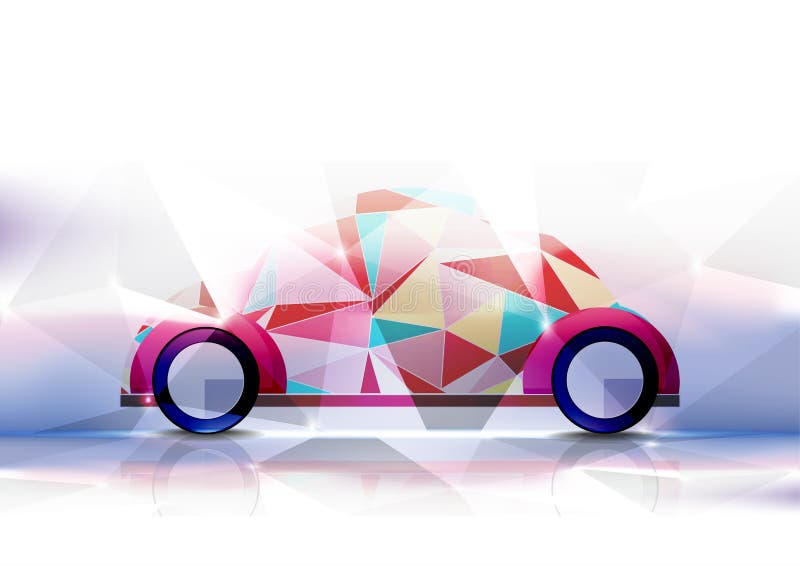 Technological Geometric Colorful Classic Car Abstract Vector Stock ...