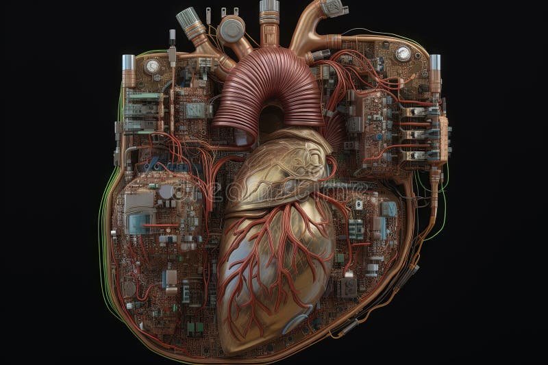 Technological Heart Concept for Healthcare or Digital Motor Idea ...