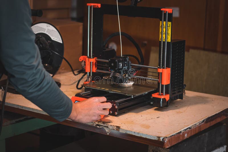 Technological Hi-teg Tool for Making New Things. a Black and Red 3D ...