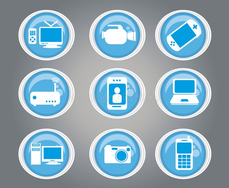 Technological icons stock vector. Illustration of electrical - 31664366