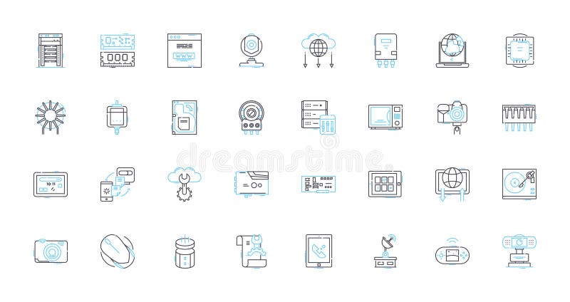 Technological Instruments Linear Icons Set. Gadgets, Robotics, Drs ...