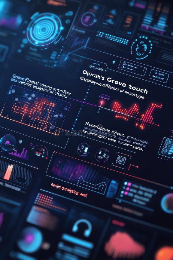 Technological Interface with Futuristic Data and Advanced Analysis Displays Stock Image - Image ...