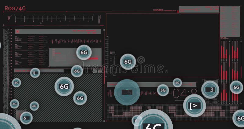Technological Interface with 6g Symbol, Data Processing Image Stock ...