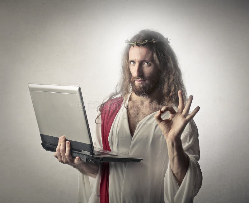 Technological Jesus stock photo. Image of blasphemous - 63575196