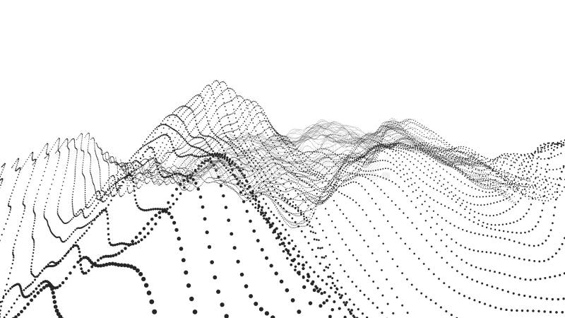 Technological Landscape on White Background.Digital Terrain Cyberspace ...