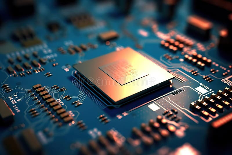 Technological Marvel Closeup of Computer Cell Phone Micro Chips and ...