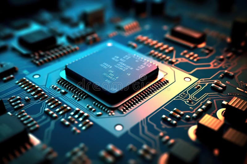 Technological Marvel Closeup of Computer Cell Phone Micro Chips and ...