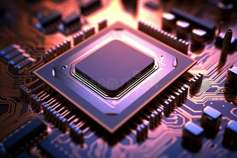 Technological Marvel Closeup of Computer Cell Phone Micro Chips and ...