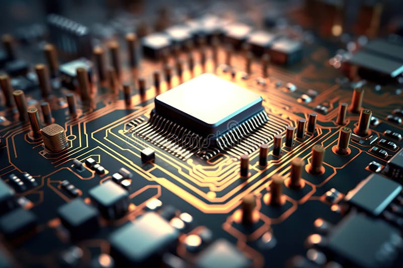 Technological Marvel Closeup of Computer Cell Phone Micro Chips and ...