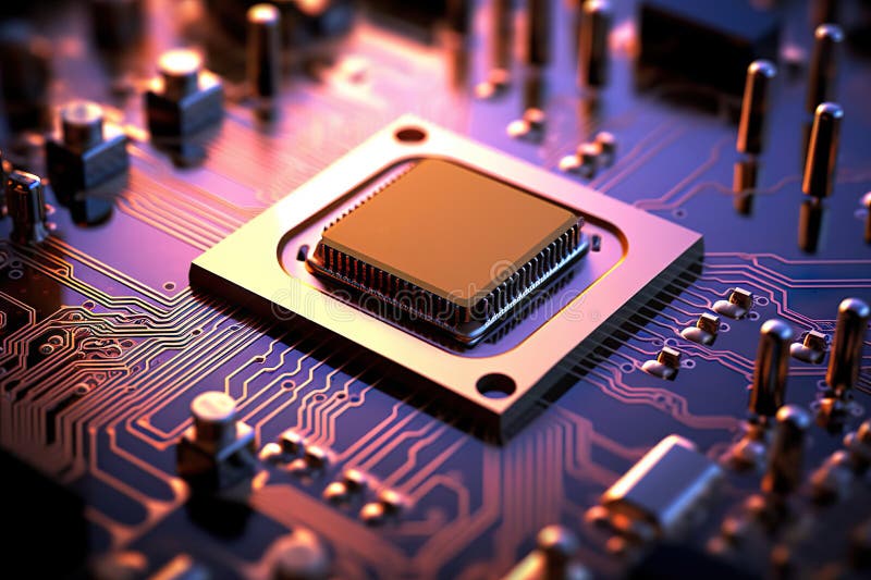 Technological Marvel Closeup of Computer Cell Phone Micro Chips and ...