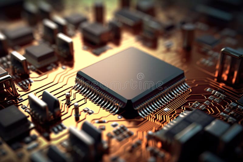 Technological Marvel Closeup of Computer Cell Phone Micro Chips and ...