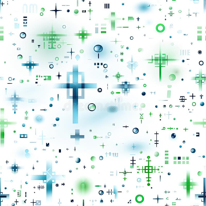 Technological Marvel-inspired Pattern with Green and Blue Circles ...