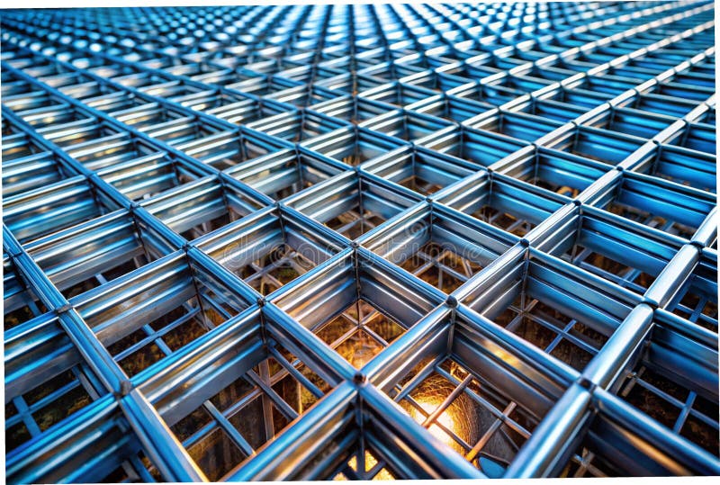 Technological Metal Grid Structure Close-Up for Modern Architecture ...