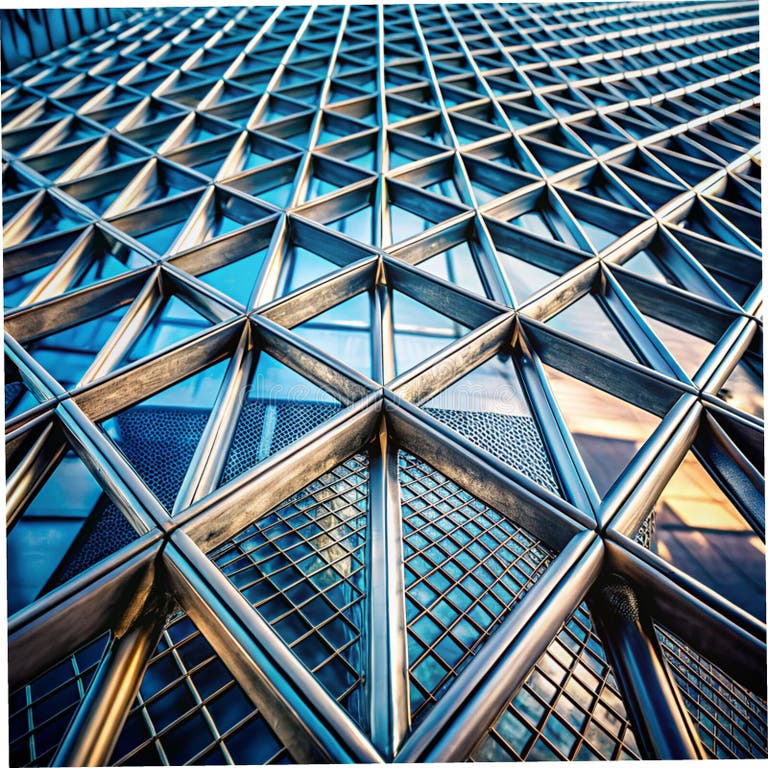 Technological Metal Grid Structure Close-Up for Modern Architecture ...