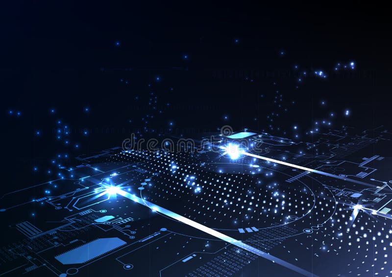Technological Modern Intelligent Circuit System Background Vector Stock ...