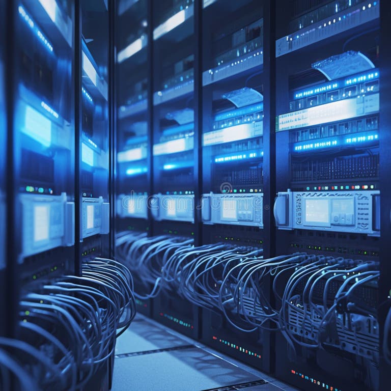 Technological Nerve Center Inside a Modern and Organized Server Room ...