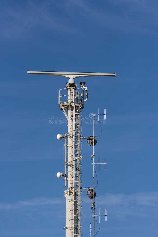 Technological Network White Tower Against the Blue Sky Stock Image ...