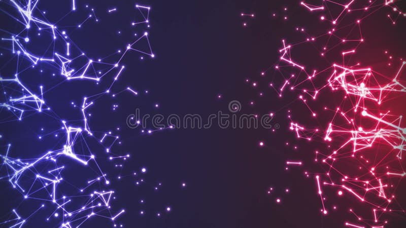Technological Plexus of Red and Blue Particles, Science Development 4K ...