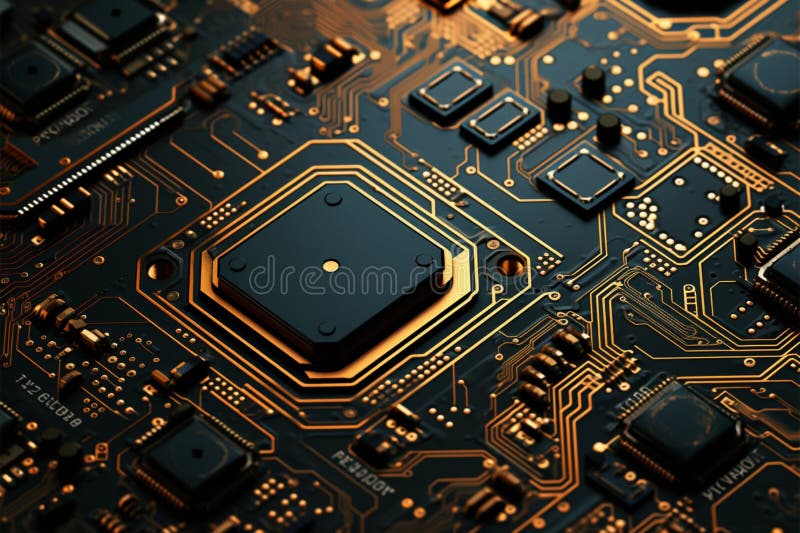 Technological Progress is Illustrated through a 2D Flat Circuit Board ...