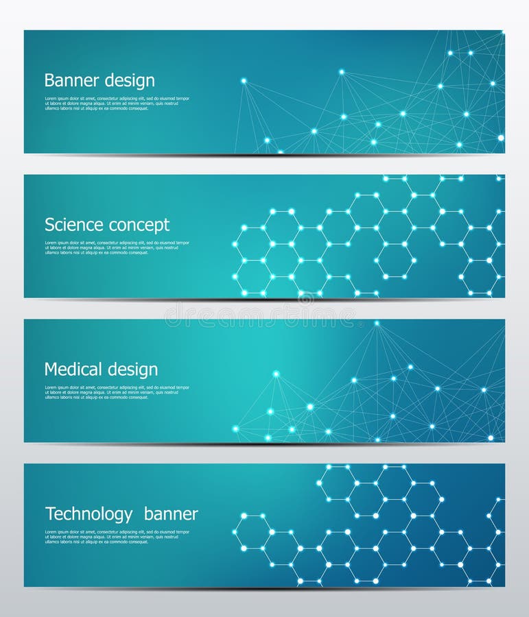 Technological and Scientific Banners with Structure of Molecular ...
