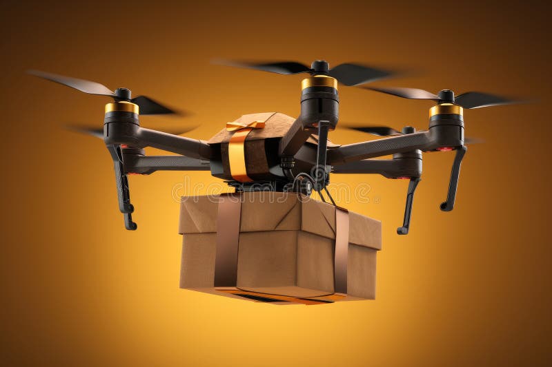 Technological Shipment Innovation - Drone Fast Delivery Concept Stock ...