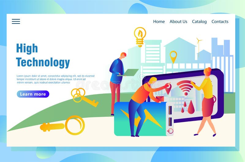 Smart City Web Page Concept Stock Vector - Illustration of infographic ...