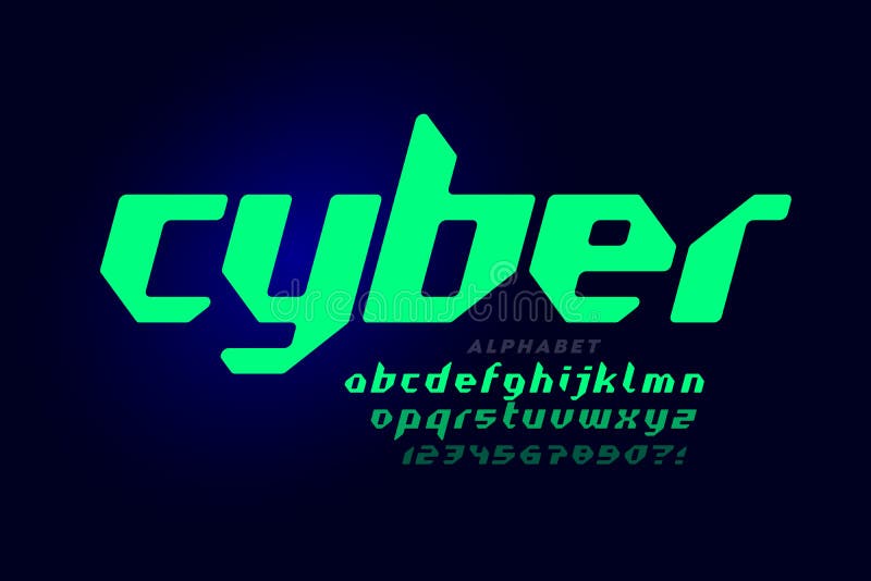 Technological Style Cyber Font Stock Vector - Illustration of ...