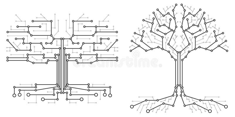 Technological Tree in the Form of a Printed Circuit Board. Stock ...