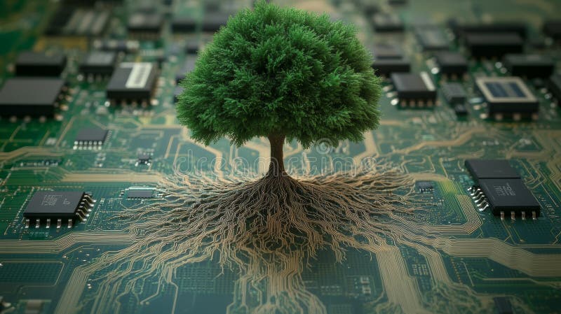 Technological Tree of Life Conceptual Art Representing Innovation ...