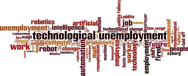 Technological Unemployment Word Cloud Stock Vector - Illustration of ...