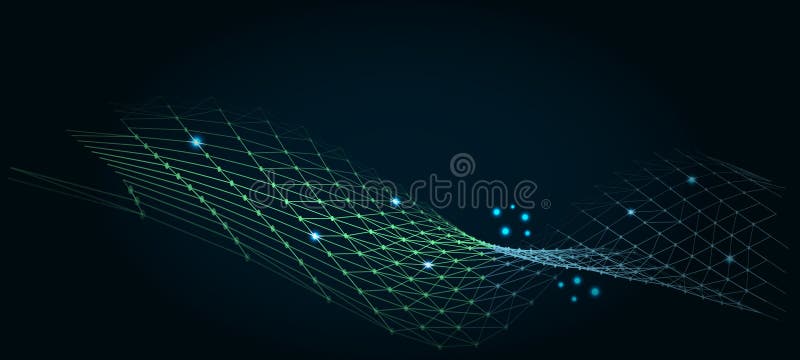 Technological Wave of Data Transmission. Digital Background. 3D Vector ...