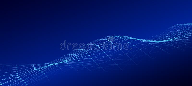 Technological Wave of Data Transmission. Digital Background. 3D Vector ...