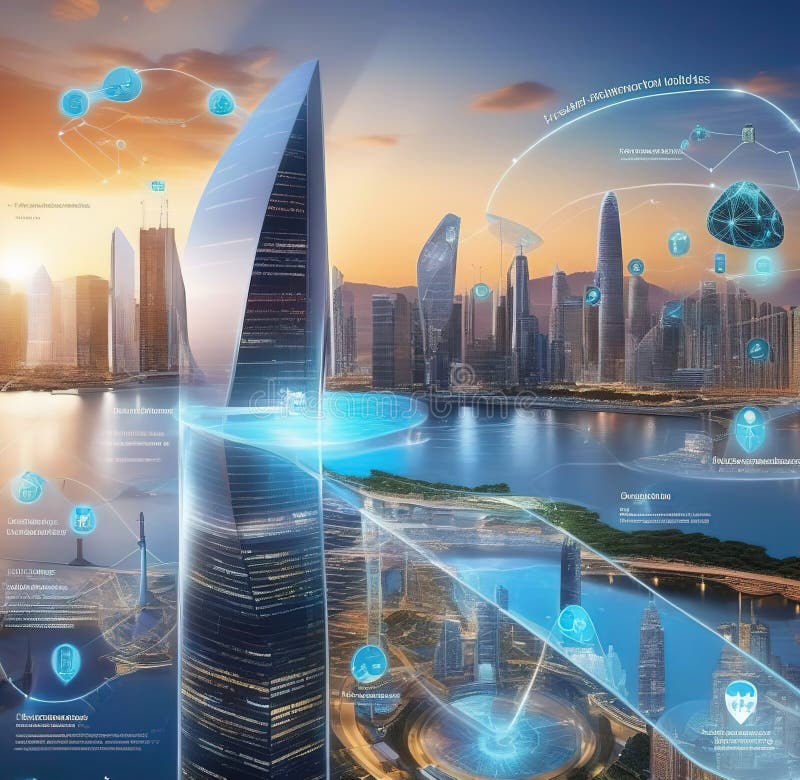 Technological World of the Future and Interaction_AI-generate Stock ...