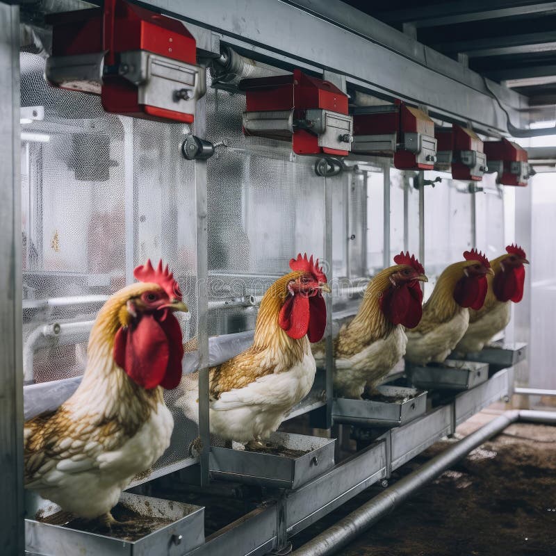 Technologically Advanced Chicken Farm Stock Image - Image of rural ...