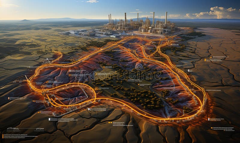 Technologically Advanced City Rising in Desert Wasteland Stock Photo ...