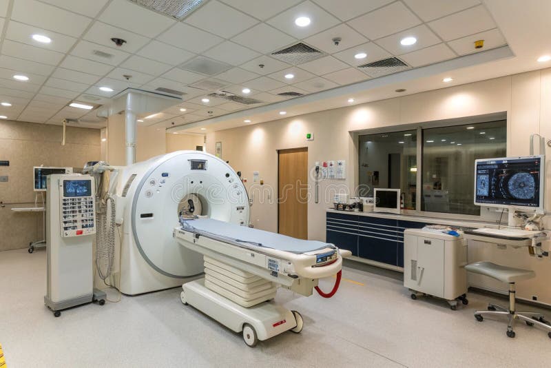 Technologically Advanced CT MRI Scan Room Stock Illustration ...
