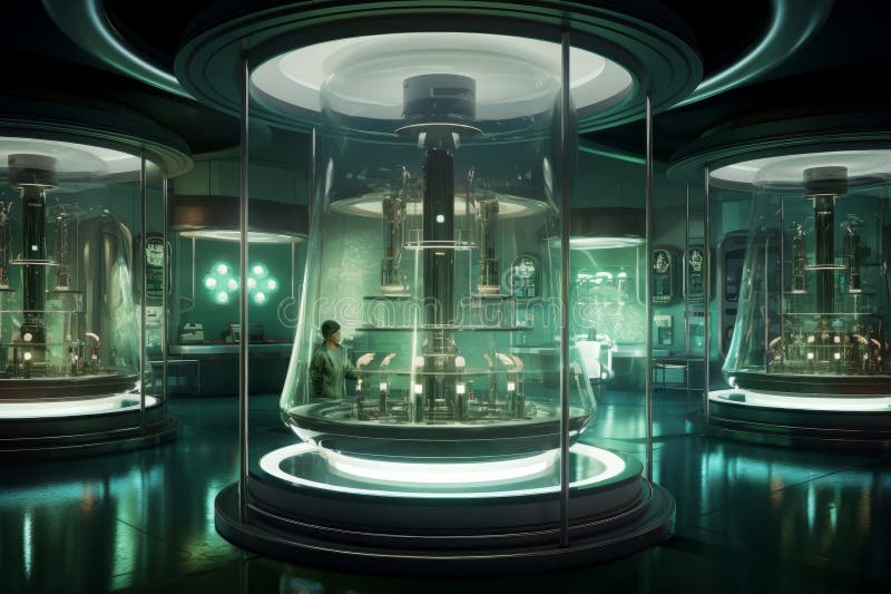 Technologically-advanced Futuristic Lab in Light. Generate Ai Stock ...