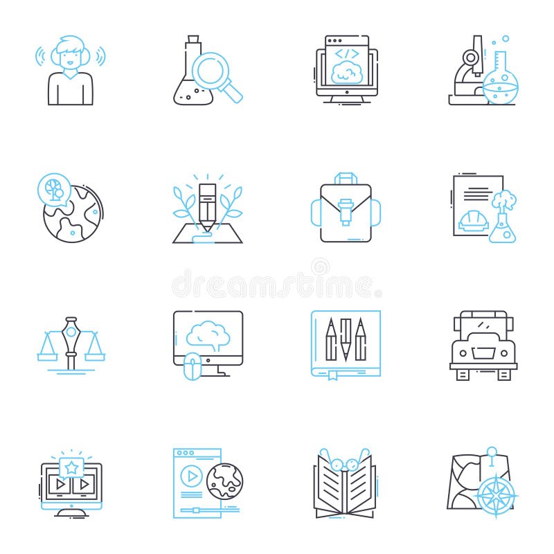 Technologically Advanced School Linear Icons Set. Innovate, Modernize ...