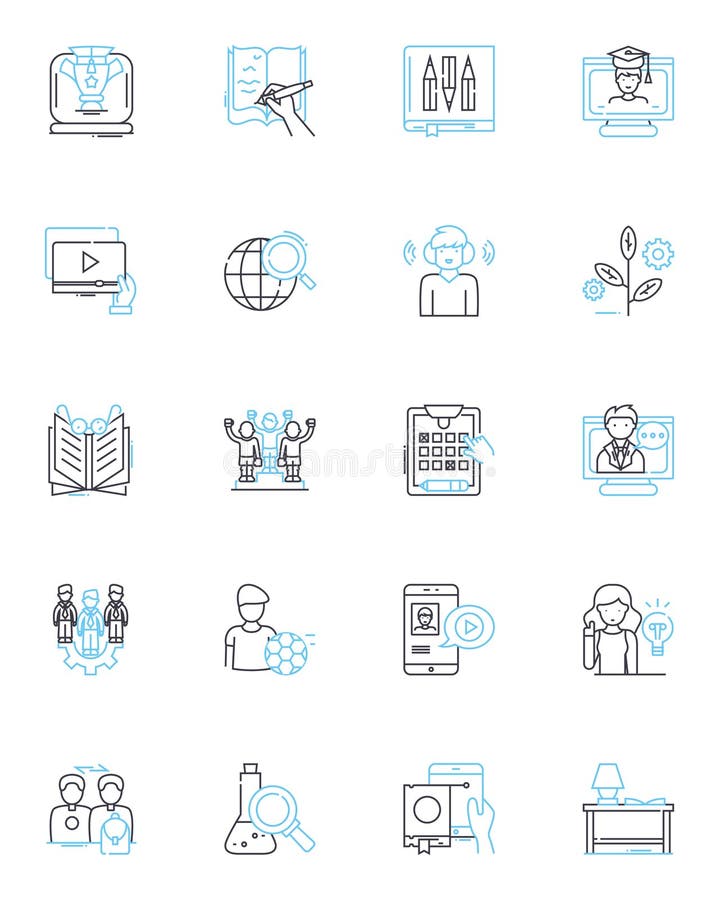 Technologically Advanced School Linear Icons Set. Innovate, Modernize ...